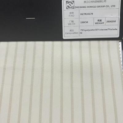 China 75% Recycled Polyester Baribe Stripe Fabric 280 GSM 148 CM Width for Blazers and Suits for sale