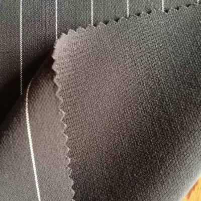 China TR Stripe Four Way Spandex Fabric 290 GSM 57/58 Inch Width with Reactive Dyeing for Apparel Manufacturing for sale