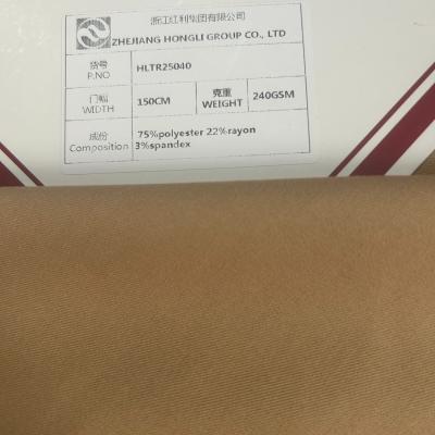 China 240GSM 75% Polyester 22% Rayon 3% Spandex Woven Suiting Fabric 148cm Width for sale