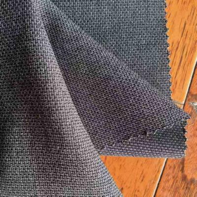 China Dark Grey Polyester Rayon Spandex Weft Stretch Fabric 265GSM for Men Coat for sale