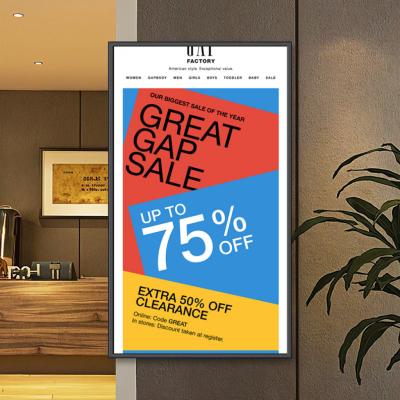 China Ultra Thin 43Inch Wall Mounted Digital Signage Advertising Player Factory's Intelligent Motherboard Indoor Elevator 1 Year CMS for sale