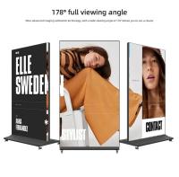 China 85Inch Full Screen Vertical Mobile Splicing Advertising Machine Indoor Floor Standing Kiosk Text Animation Display Big Size for sale