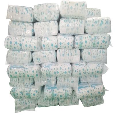 China 50pcs/bag B Grade Disposable Baby Diaper Stock Lot with Green ADL in Transparent Bag for sale