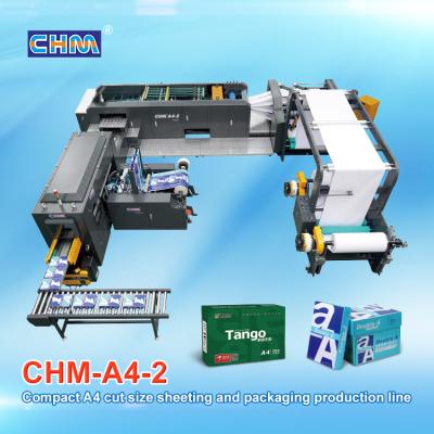China Compact A4 Paper Production Line with 2 Rolls 4 Pockets and 10 Reams/Min Output in 8×9 Meters Footprint for sale