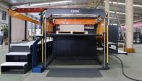 China Automatic Double Rotary Paper Sheeting Machine  Splicing & Pallet Change & Slitting Knife Positioning for sale