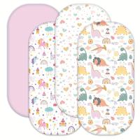 China Customizable Cradle Mattress Sheets 33x20x4 Inch - 4-Pack Fitted Crib Sheets with Elastic Edges for sale