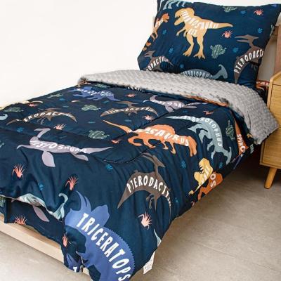 China Dinosaur Themed Toddler Bedding Set - 42×58 Inch 200GSM Cotton Filled Comforter with Complete Sheet Set for sale