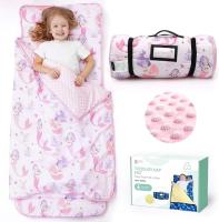China Mermaid Toddler Nap Mat 53x21 Inch with Removable Pillow - Machine Washable Kindergarten Sleeping Bag for sale