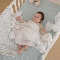 China 4-Piece 47x47 Inch Cotton Muslin Swaddle Blanket Set - Soft, Breathable Baby Receiving Blankets with Star & Dot Patterns for sale