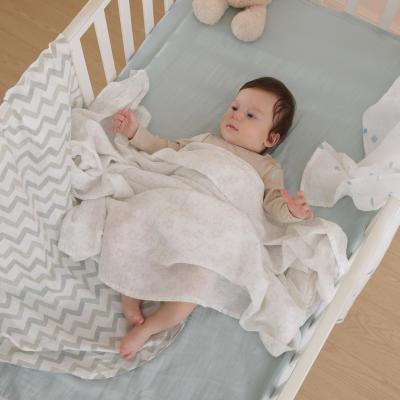 China 4-Piece 47x47 Inch Cotton Muslin Swaddle Blanket Set - Soft, Breathable Baby Receiving Blankets with Star & Dot Patterns for sale