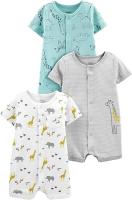China 3-Piece Cotton Baby Romper Set - 100% Cotton, 7 Sizes (XS to 3XL), Snap-Up Closure for Easy Diaper Changes for sale