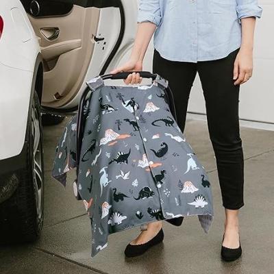 China 42x35 Inch Multi-Use Infant Car Seat Cover with Minky Fabric - 4-in-1 Nursing Cover, Baby Carrier & Blanket for sale