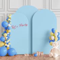 China Dusty Blue Wedding Arch Backdrop Cover 4FT-8FT Spandex Material for Ceremonies & Parties for sale