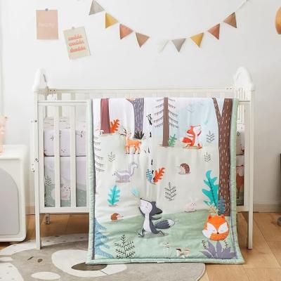 China Woodland Animal 3-Piece Crib Bedding Set - 33x42 Inch Blanket, 28x52 Sheet with 8