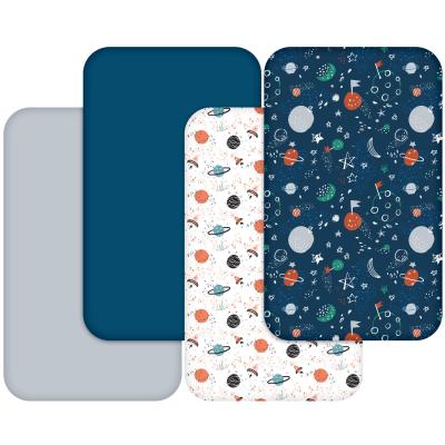 China Universal Bassinet Sheets 33x20x4 Inches - 4-Pack Polyester Fitted Cradle Sheets with Elastic Edges for sale