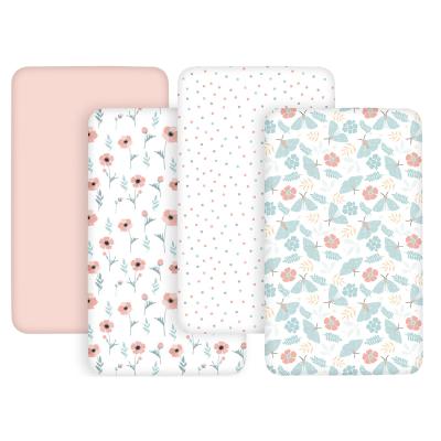 China Standard Bassinet Crib Sheet 33×20×4 Inch - Soft Polyester Fabric with Elastic Bands for Secure Fit for sale