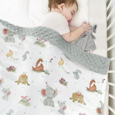 China Custom Baby Blanket 40x30 Inch 100% Polyester Woodland Animal Design - Soft Minky Fabric for Boys & Girls for sale