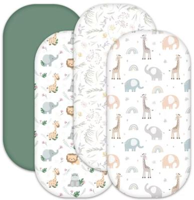 China 33x20x4 Inch Polyester Bassinet Sheet Set - 4-Pack Breathable Fabric with Elastic Bands for sale