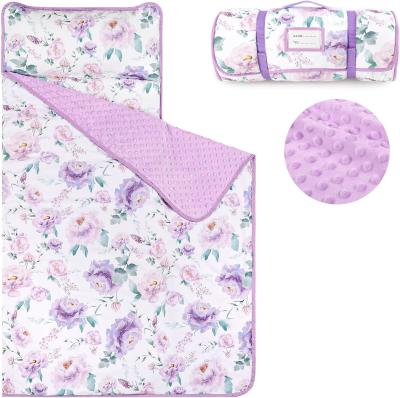 China Polyester Kindergarten Sleep Mat 55x35 Inch with Detachable Blanket for Preschool Daycare for sale