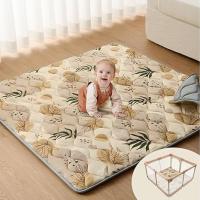 China 50x50 Inch Non-Slip Square Baby Play Mat with 30% Thicker Cushioning - Earth Tones Modern Design for sale