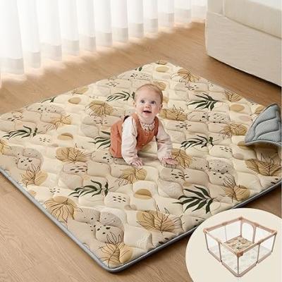 China 50x50 Inch Non-Slip Square Baby Play Mat with 30% Thicker Cushioning - Earth Tones Modern Design for sale