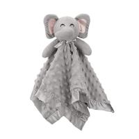 China Soft Elephant Security Blanket 16x16 Inch with Minky Fabric - Machine Washable Unisex Baby Lovey for sale