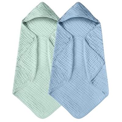 China 32x32 Inch 2-Pack Muslin Hooded Baby Towels - 100% Cotton Soft Absorbent Newborn Bath Set for sale