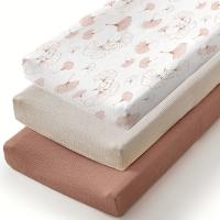 China 3-Pack Changing Pad Covers 32×16×5 Inches - 100% Premium Cotton Ultra-Soft Breathable Nursery Set for sale