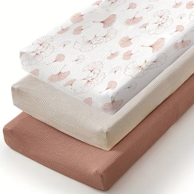 China 3-Pack Changing Pad Covers 32×16×5 Inches - 100% Premium Cotton Ultra-Soft Breathable Nursery Set for sale
