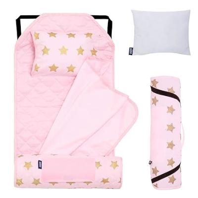 China Modern Preschool Nap Mat 50x20 Inch with Pillow & Elastic Straps - Soft Cotton Blend for Daycare for sale