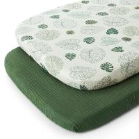 China 32x17 Inch Muslin Bassinet Sheet Set - 2-Pack 100% Cotton Ultra Soft Baby Bedding for sale