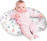 China 100% Cotton Infant Feeding Pillow 22.5×18×6.5 Inches with Removable Muslin Cover - Pink Bunny Design for Newborns 0-12 Months for sale