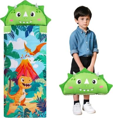 China 59x24 Inch Kids Animal Nap Mat - 2-in-1 Sleeping Bag with Zipper and Thick Cotton Filling for sale