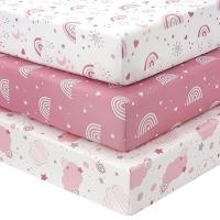 China 3-Pack Microfiber Baby Crib Sheets 52x28 or 38x26 Inches - Ultra-Soft, Machine Washable Nursery Bedding for sale