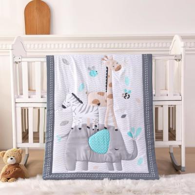 China Premium 3-Piece Cartoon Baby Bedding Set - 100% Polyester, Mini Crib & Standard Crib Size for sale