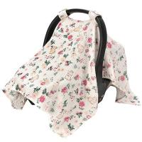 China 100% Muslin Cotton Baby Car Seat Cover 22.5x32 Inches Universal Fit with Adjustable Straps for sale