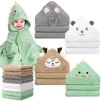 China 12-Piece Baby Bath Towel Set with 4 Hooded Animal Towels 31.5x31.5in and 8 Washcloths 10x10in for sale