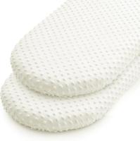 China Minky Dot Bassinet Fitted Sheet Set of 2 - Premium Fleece Cradle Sheets for Standard Bassinet Mattress for sale