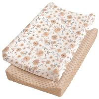 China Breathable Changing Pad Cover 2 Pack with Minky Dots - 32 x 16 Inch Soft Plush Diaper Changing Table Covers for sale