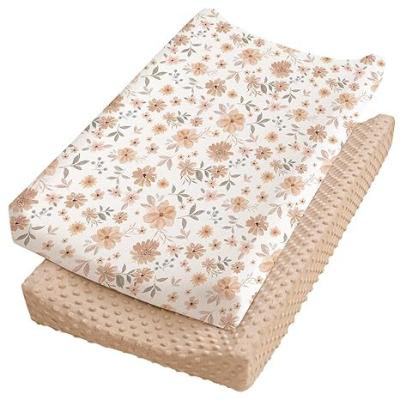China Breathable Changing Pad Cover 2 Pack with Minky Dots - 32 x 16 Inch Soft Plush Diaper Changing Table Covers for sale