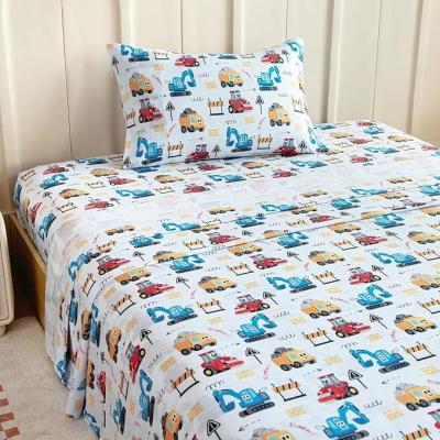 China Engineering Car Sheets with Deep Pockets, Wrinkle-Free, Cozy Soft Cartoon Print Bed Sheets Set for sale