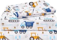 China Boys Sheet Set with White Car Pattern,Breathable Silky Soft Microfiber Kids Sheet Set for sale