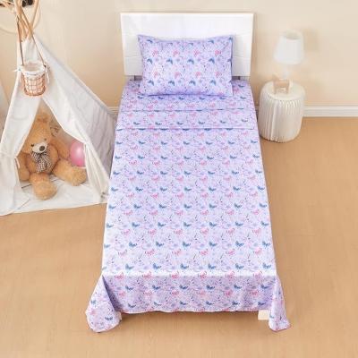 China Girls Sheet Set with Floral Butterfly Pattern, Breathable Silky Soft Microfiber Sheet Set for sale