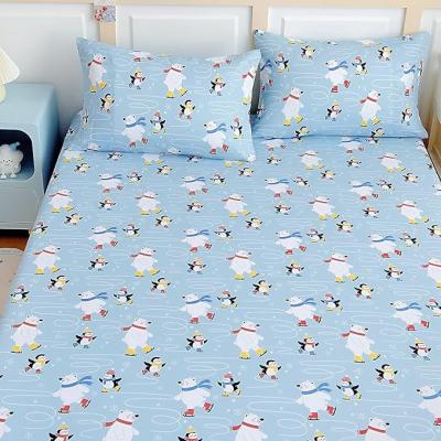 China Toddler Sheet Set Deep Pocket 16 Inch Microfiber Penguin Skiing Bed Sheets Twin Full Queen for sale
