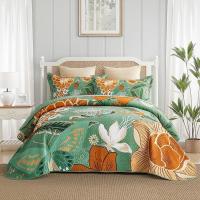 China Lightweight Microfiber Bedspread Coverlet Set Farmhouse Botanical Quilt Twin Queen King for sale