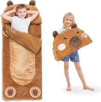 China Plush Capybara Slumber Bag 2-in-1 Nap Mat Pillow 70x27 Inch Toddler Kids for sale