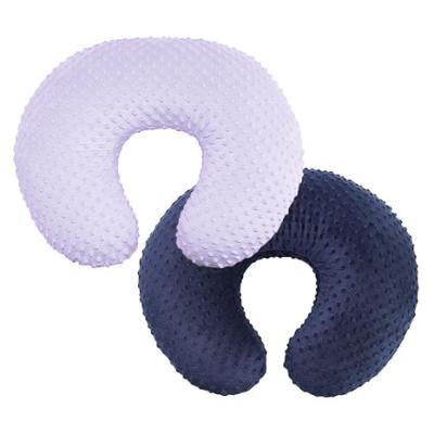 China 2 Pack Nursing Pillow Cover 27x18x6 Inch Lilac Navy Soft Minky Dot for Breastfeeding for sale