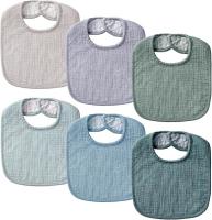 China 6-Pack 100% Cotton Muslin Baby Bibs with Soft Plush Dots Unisex Drool Bibs for 0-36 Months for sale