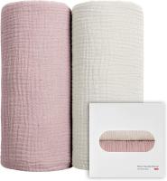 China Organic Cotton Muslin Swaddle Blankets 2-Pack 40x38 Inches for Girls for sale