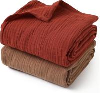 China 2 Pack Neutral Baby Receiving Blankets 40x38 Inches Soft Breathable Muslin Swaddle 100% Cotton for sale